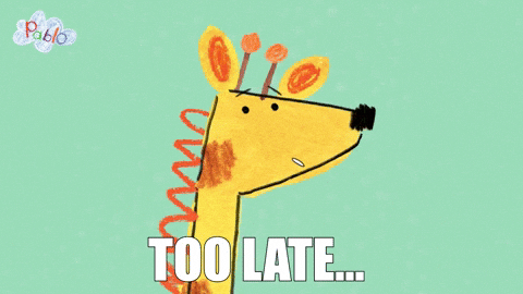 Too Late Cartoon GIF by Pablo - Find & Share on GIPHY
