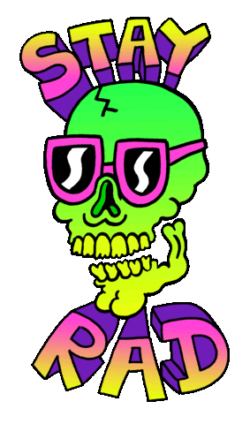 Skull Stay Rad Sticker by Russell Taysom for iOS & Android | GIPHY
