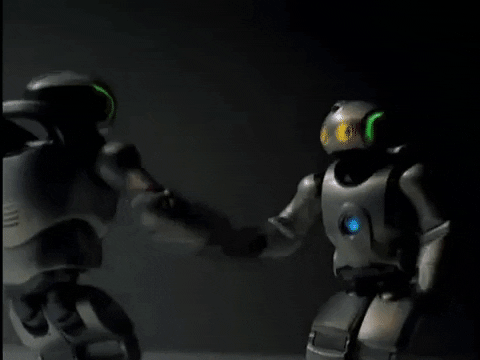 High Five Robots GIF by Beck - Find & Share on GIPHY