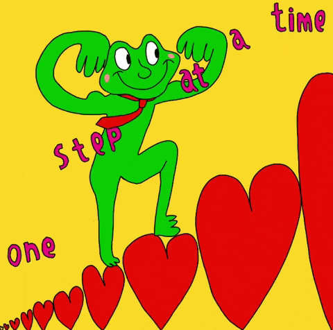 One Step At A Time Hearts GIF by Mypenleaks - Find & Share on GIPHY