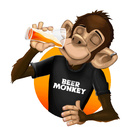 Beer Monkey Sticker by elilusionista for iOS & Android | GIPHY
