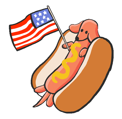 4Th Of July Dog Sticker by Stefanie Shank for iOS & Android | GIPHY