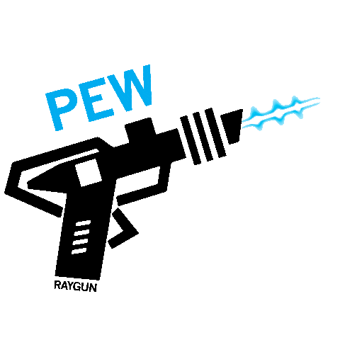 Pew Pew Laser Beam Sticker by Raygun Shirts for iOS & Android | GIPHY