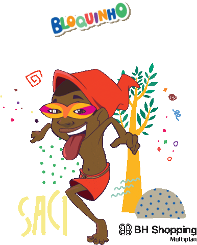 Saci Perere Carnaval Sticker by BH Shopping for iOS & Android | GIPHY