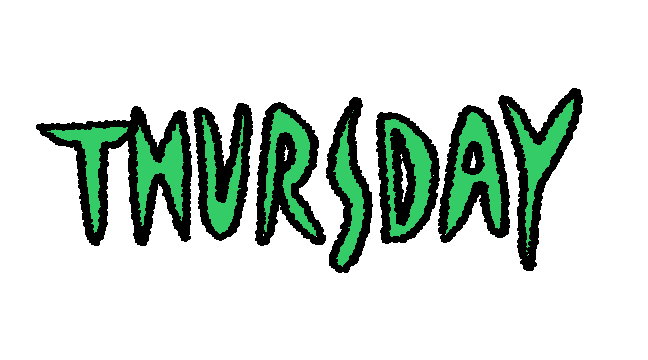 Thursday Sticker by Alabaster Pizzo for iOS & Android | GIPHY