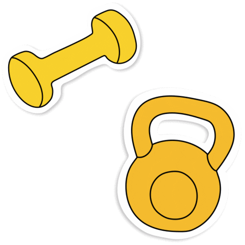 Weights Dumbbells Sticker by popsugar for iOS & Android | GIPHY