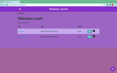GitHub - LovethTee/NICU-Journal-CRUD: Journal app for NICU families to document their experience.