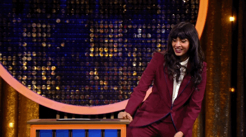 Jameela Jamil Laughing GIF by The Misery Index - Find & Share on GIPHY