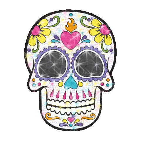 Day Of The Dead Skull Sticker by Ex-Voto Design / Leslie Saiz for iOS ...