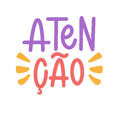 Attention Atencao Sticker by Rabisco de Letras for iOS & Android | GIPHY