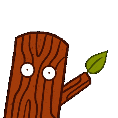 Scared Wood Sticker by Erin Johnson for iOS & Android | GIPHY