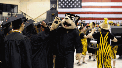 High Five Mascot GIF by Michigan Tech - Find & Share on GIPHY