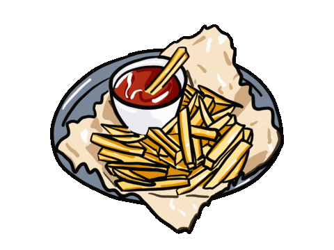Hungry French Fries Sticker by Sad Potato Club for iOS & Android | GIPHY