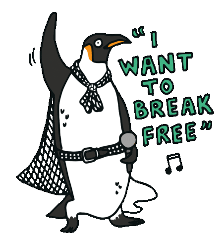 Break Free Penguin Sticker by Bracenet for iOS & Android | GIPHY