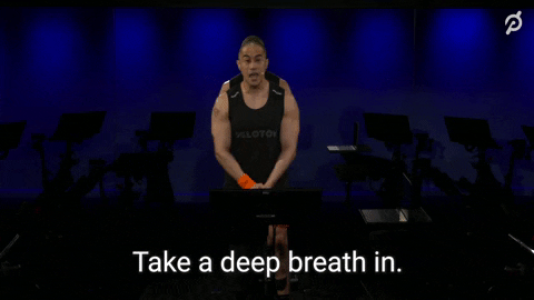 Exhale Inhale GIF by Peloton - Find & Share on GIPHY