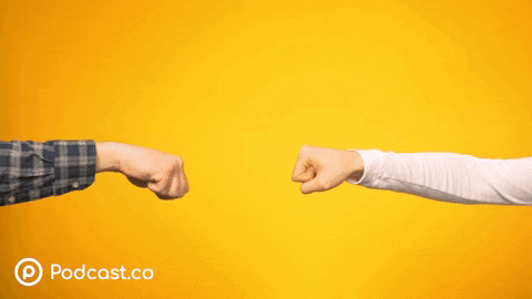 Explosion Fist Bump GIF by Podcastdotco - Find & Share on GIPHY