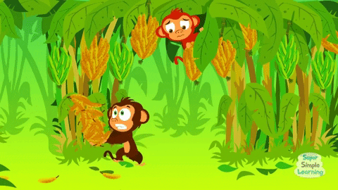 Girl Monkey Banana Tree