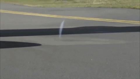 Jet engine full throttle test creates a vortex : physicsgifs