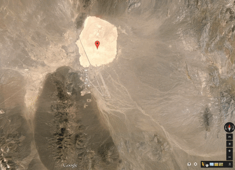When you try to use street view over Area 51 the icon becomes a space ...