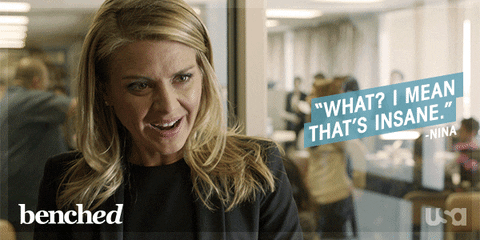 Eliza Coupe Nina Whitley GIF by Benched - Find & Share on GIPHY