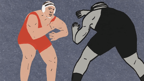 Wrestle Face-Off GIF by Case Jernigan - Find & Share on GIPHY