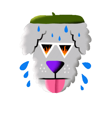 Dog Sweating Sticker by Jon Hanlan for iOS & Android | GIPHY