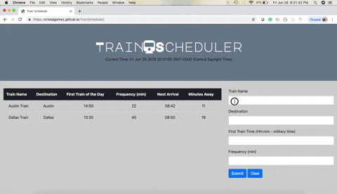 GitHub - CristalGomez/TrainScheduler: using firebase to store data.