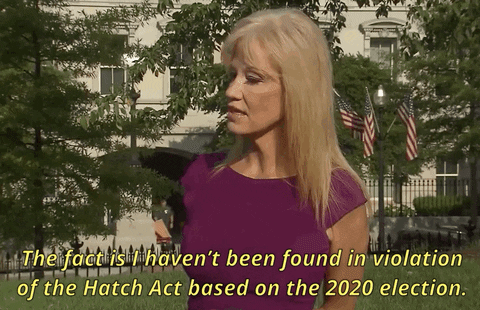 Kellyanne Conway The Hatch Act GIF - Find & Share on GIPHY