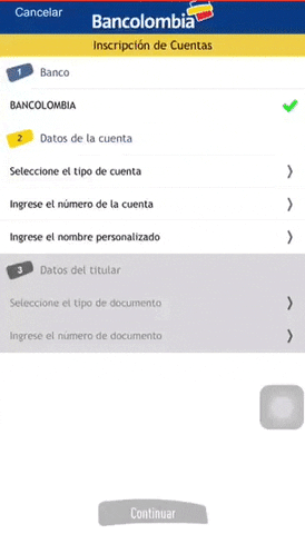Cómo inscribir cuentas en la App de Bancolombia. – Hub de revisiones