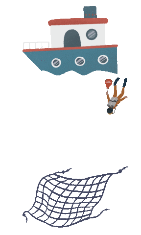 Diving Fishing Net Sticker by Bracenet for iOS & Android | GIPHY