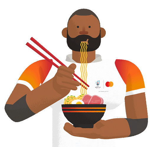 Michael Leitch Eating Sticker by Mastercard for iOS & Android | GIPHY