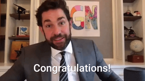 John Krasinski Congratulations GIF by SomeGoodNews - Find & Share on GIPHY