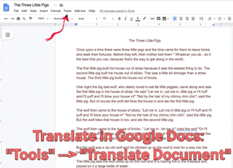 Tech Tip: Translate in Google Docs | What I learned today...