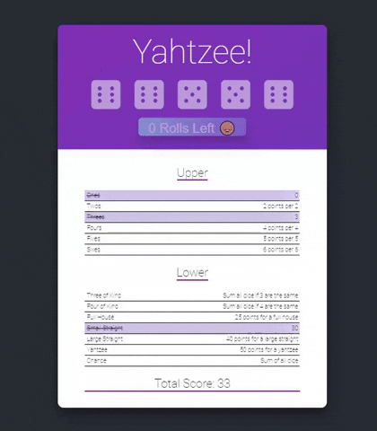 GitHub - christianhubbard/Yahtzee: A game of Yahtzee!