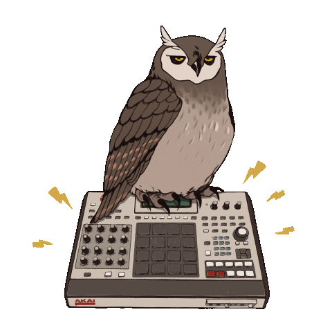 Owl Beats Sticker by Kloodwig for iOS & Android | GIPHY