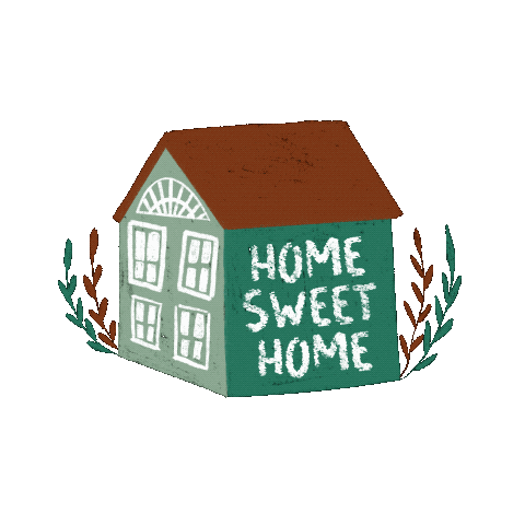 Home Sweet Home Cute House Sticker for iOS & Android | GIPHY