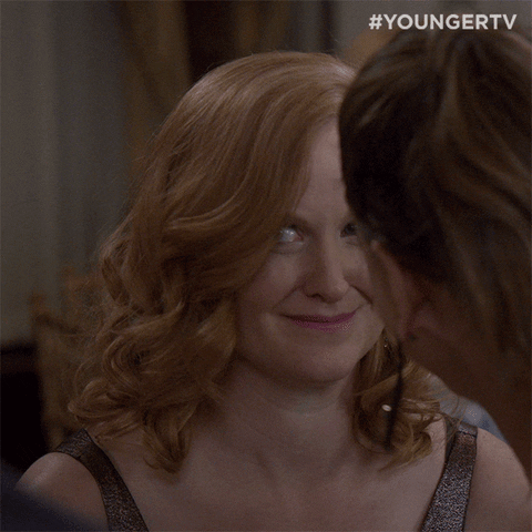 Smirk Secrets GIF by YoungerTV - Find & Share on GIPHY