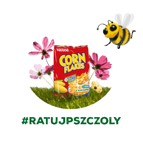 Corn Flakes Bees Sticker by CINI MINIS PL for iOS & Android | GIPHY