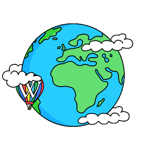 Flying Around The World Sticker by Idil Keysan for iOS & Android | GIPHY