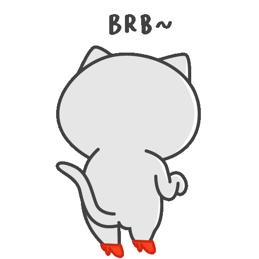 Be Right Back Cat Sticker by Kiki for iOS & Android | GIPHY