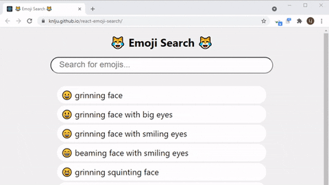 GitHub - knlju/react-emoji-search: Emoji search using React and emoji.json