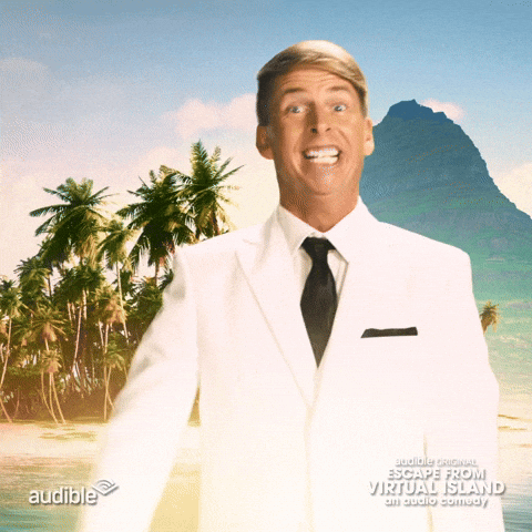 Jack Mcbrayer Hello GIF by Audible - Find & Share on GIPHY