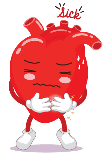 Sick Heart Pain Sticker by Singapore Heart Foundation for iOS & Android ...