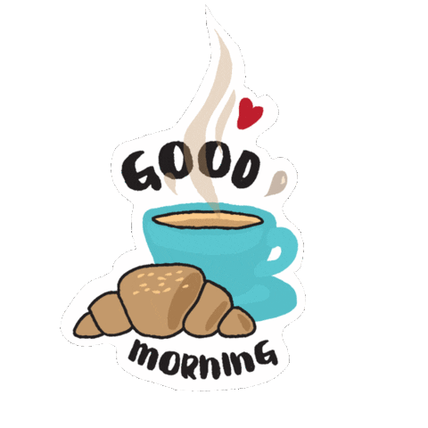Good Morning Coffee Sticker by ashleyhann for iOS & Android | GIPHY