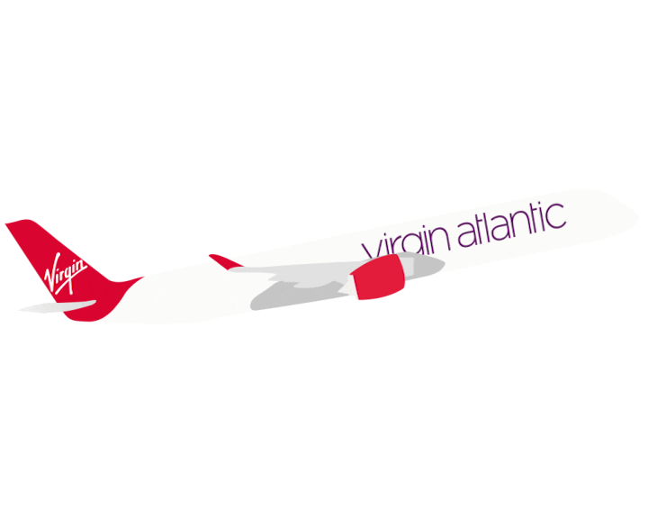Landing Take Off Sticker by Virgin Atlantic for iOS & Android | GIPHY
