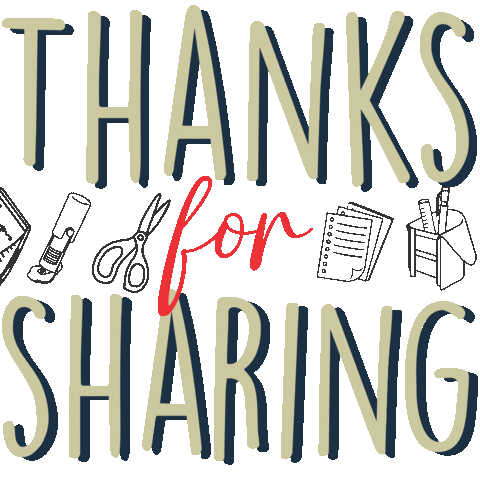 Thanks For Sharing Thank You Sticker by Boxy Pens for iOS & Android | GIPHY