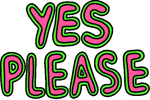 Yes Please Sticker by Poppy Deyes for iOS & Android | GIPHY