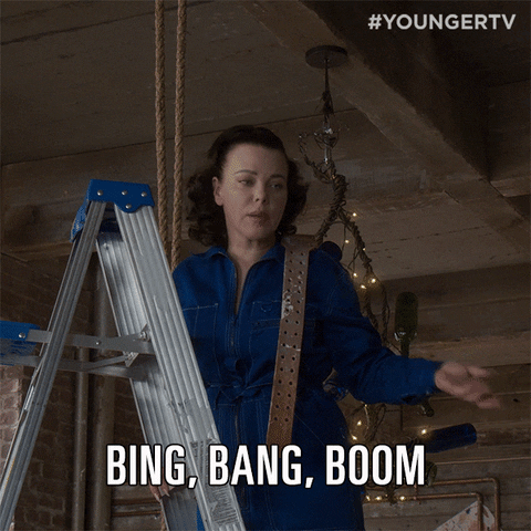 Boom Maggie GIF by YoungerTV - Find & Share on GIPHY