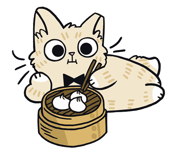 Dim Sum Cat Sticker by meowbox for iOS & Android | GIPHY