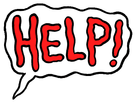 Help Me Sticker by Russell Taysom for iOS & Android | GIPHY